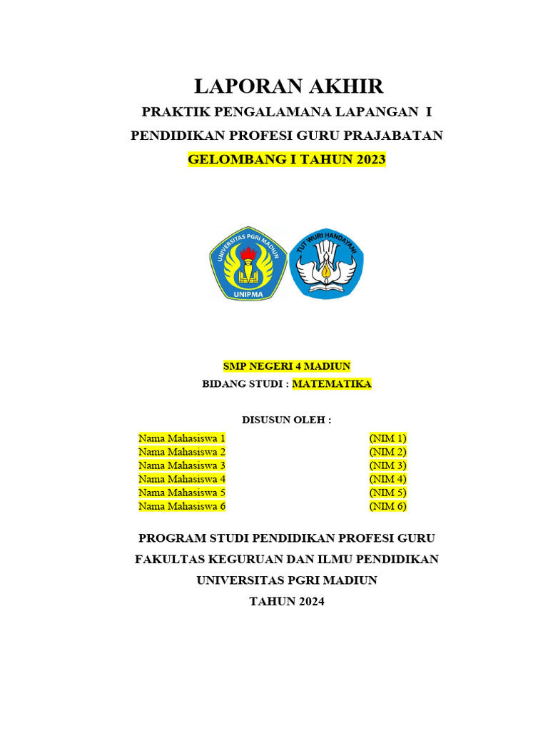 Format Laporan PPL 1 | PDF
