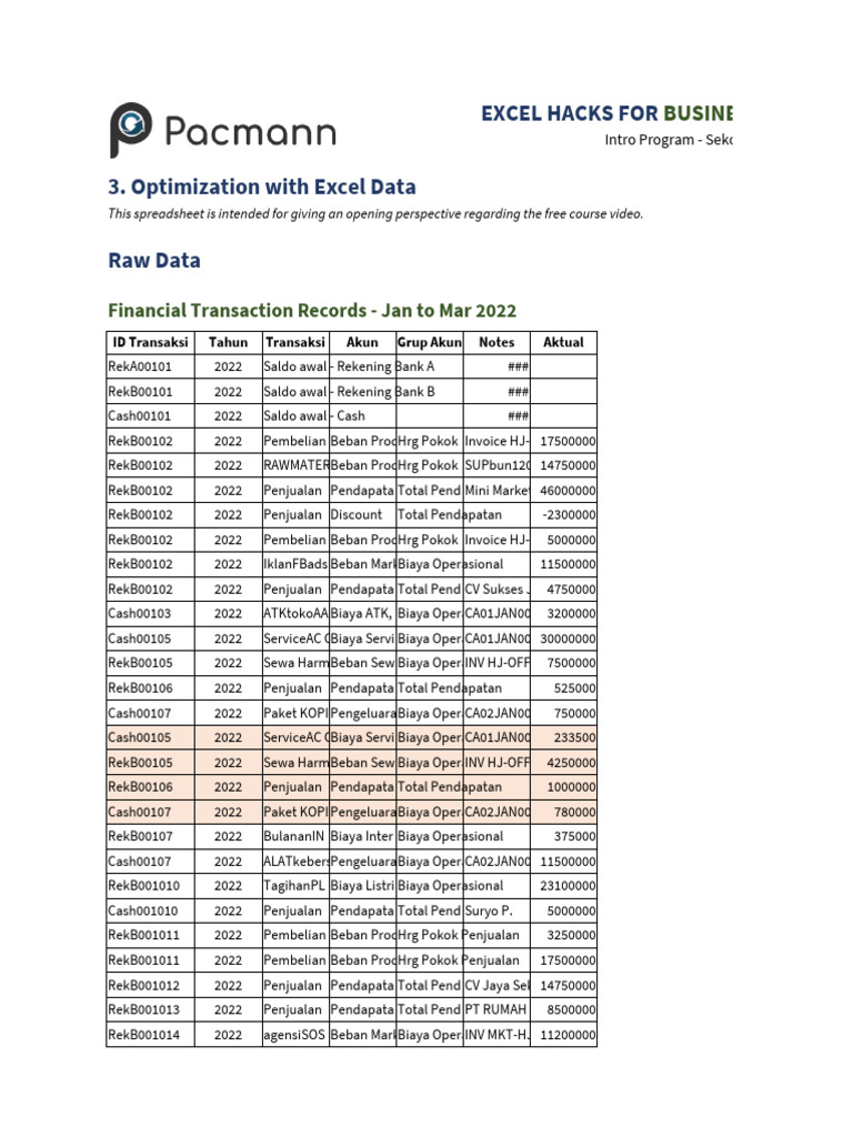 Intro-Excel - Optimization With Excel Data-1 | PDF