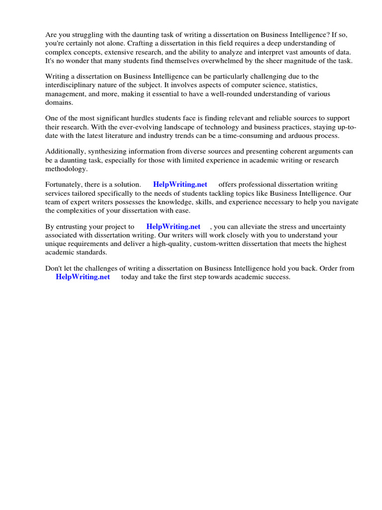 Dissertation Business Intelligence | PDF | Business Intelligence | Computing