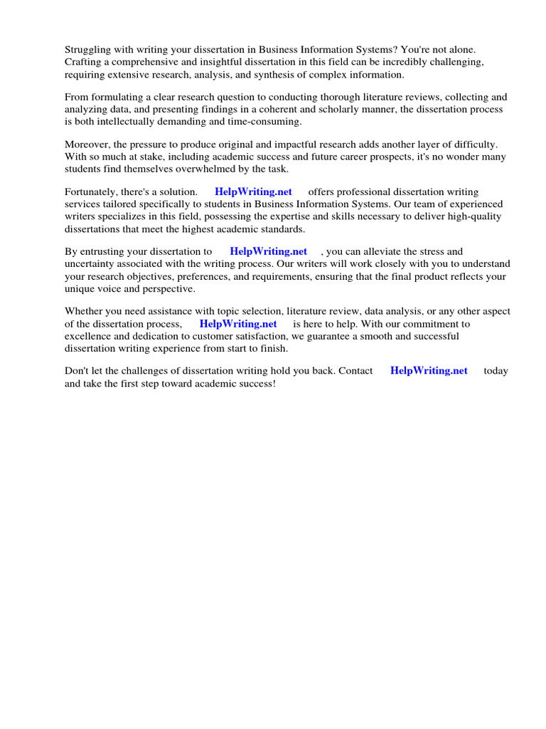 Dissertation Examples Business Information Systems | PDF | Databases | Thesis