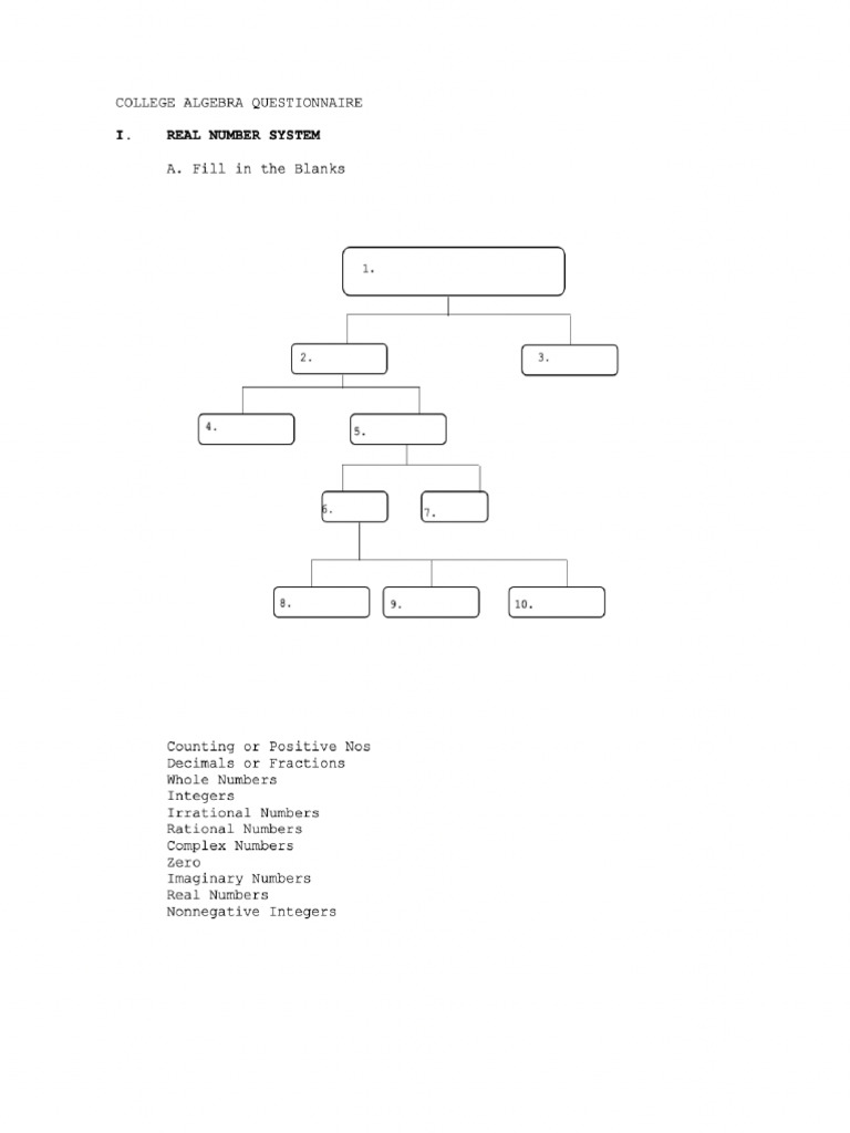 Alg 1 Real Number System 50 Items | PDF