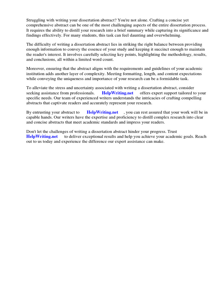 Abstract of A Dissertation Examples | PDF | Thesis | Abstract (Summary)