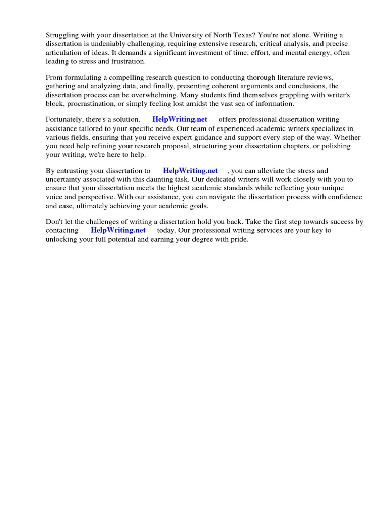 University of North Texas Dissertations | PDF | Thesis | Doctorate