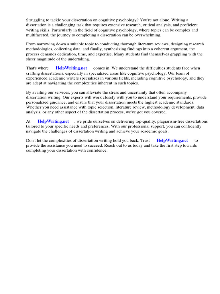 Dissertation Topics Cognitive Psychology | PDF | Cognitive Psychology | Psychology