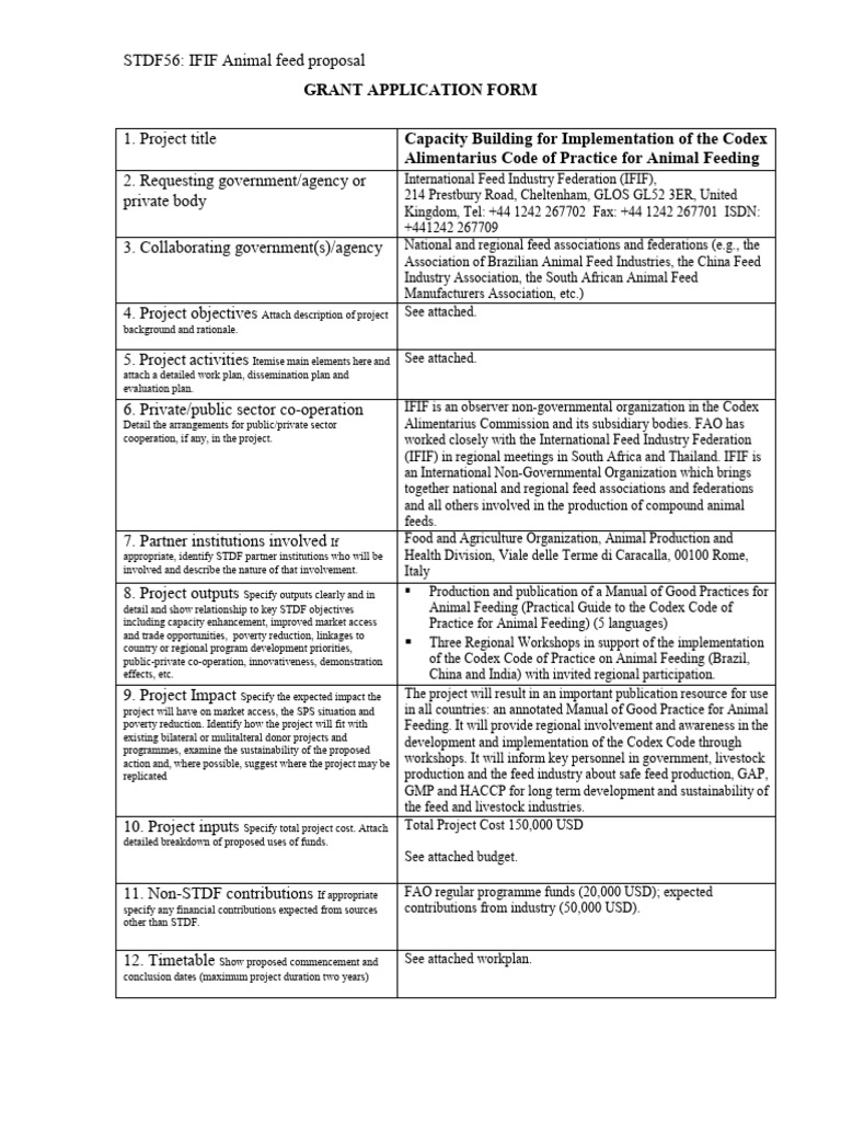STDF PG 056 Application 2005 | PDF | Hazard Analysis And Critical Control Points