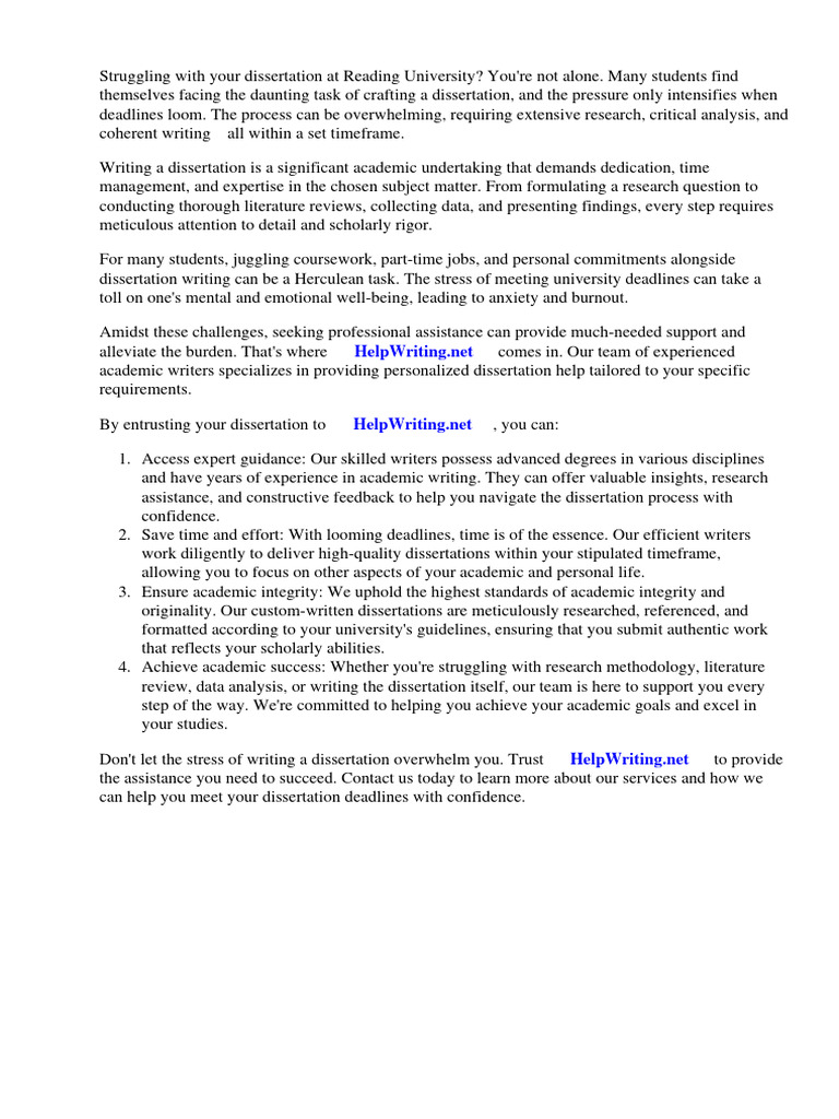 Reading University Dissertation Deadline | PDF | Thesis