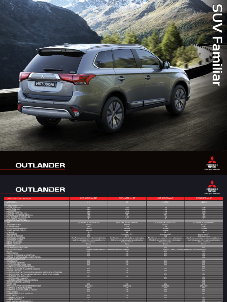 Outlander | PDF | Vehículos | Vehículos con tracción delantera