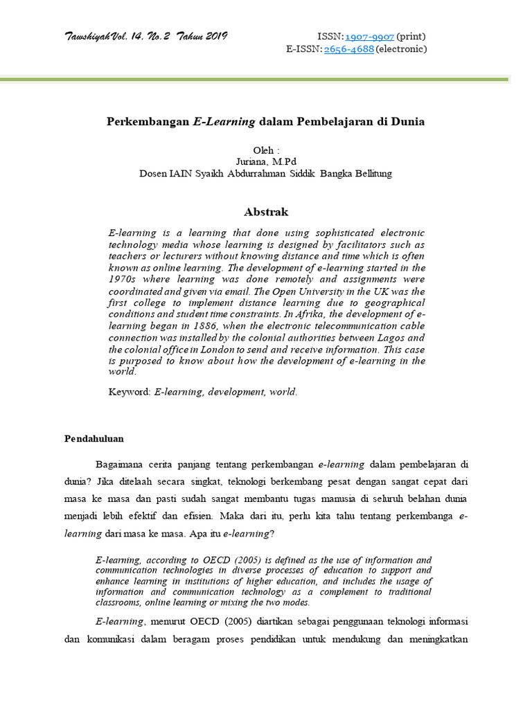 Perkembangan E-Learning Dalam Pembelajaran Di Dunia | PDF | Educational Technology | Computing