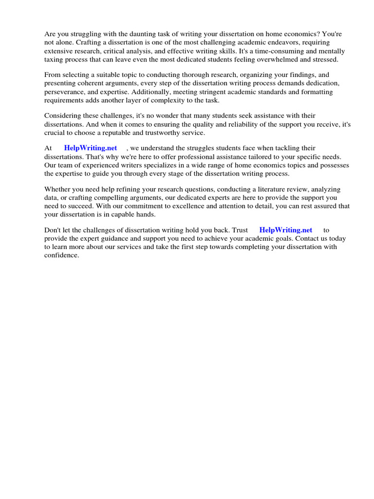 Home Economics Dissertation Help | PDF | Economics | Science