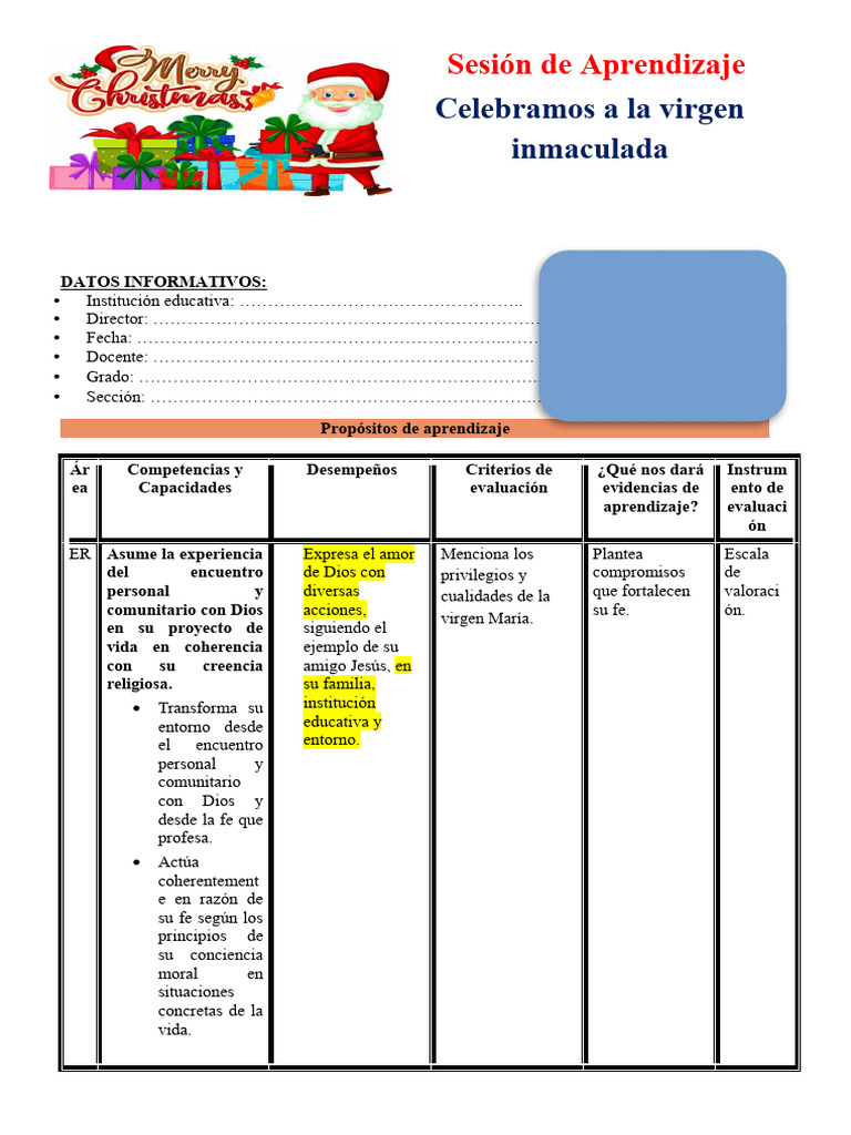 2do Grado Material Día 2 Rel Celebramos A La Virgen Inmaculada Unidad ...
