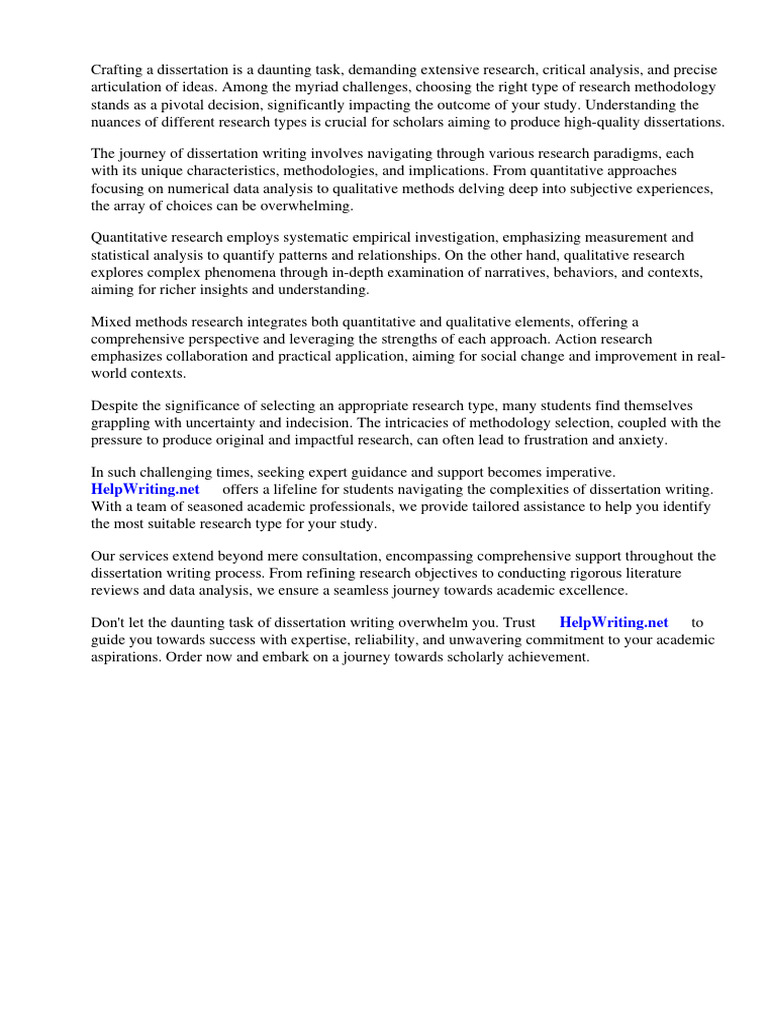 Dissertation Types of Research | PDF | Methodology | Thesis