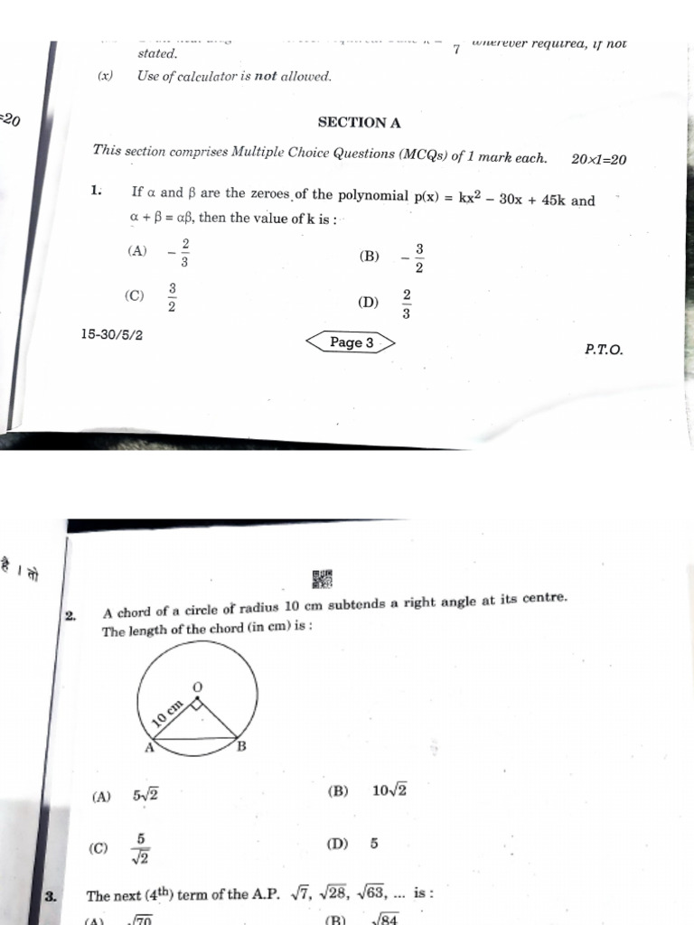 Maths Board 2023-24 | PDF