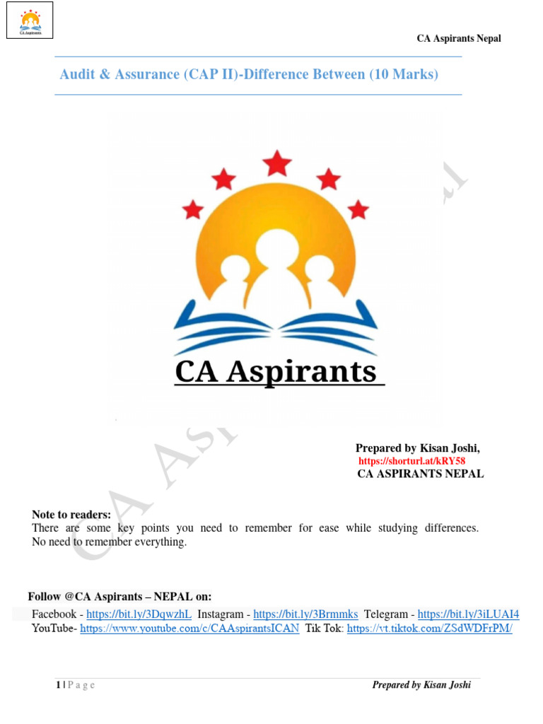 Audit Difference - CAP II | PDF | Audit | Expense
