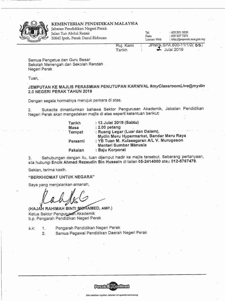 Jemputan Ke Majlis Perasmian Penutupan | PDF