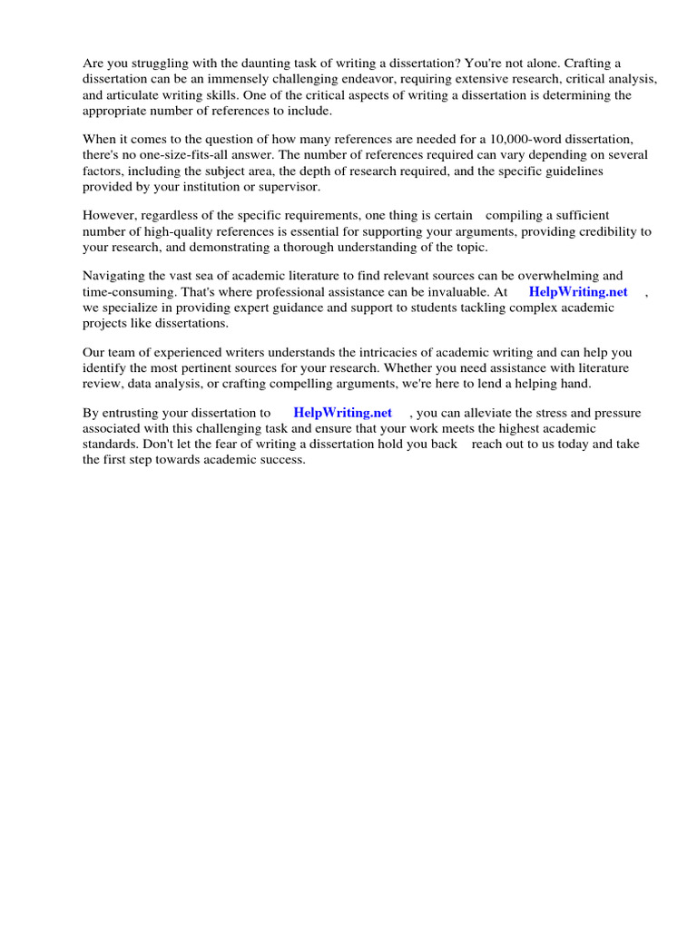 How Many References For A 10 000 Word Dissertation | PDF | Thesis | Essays