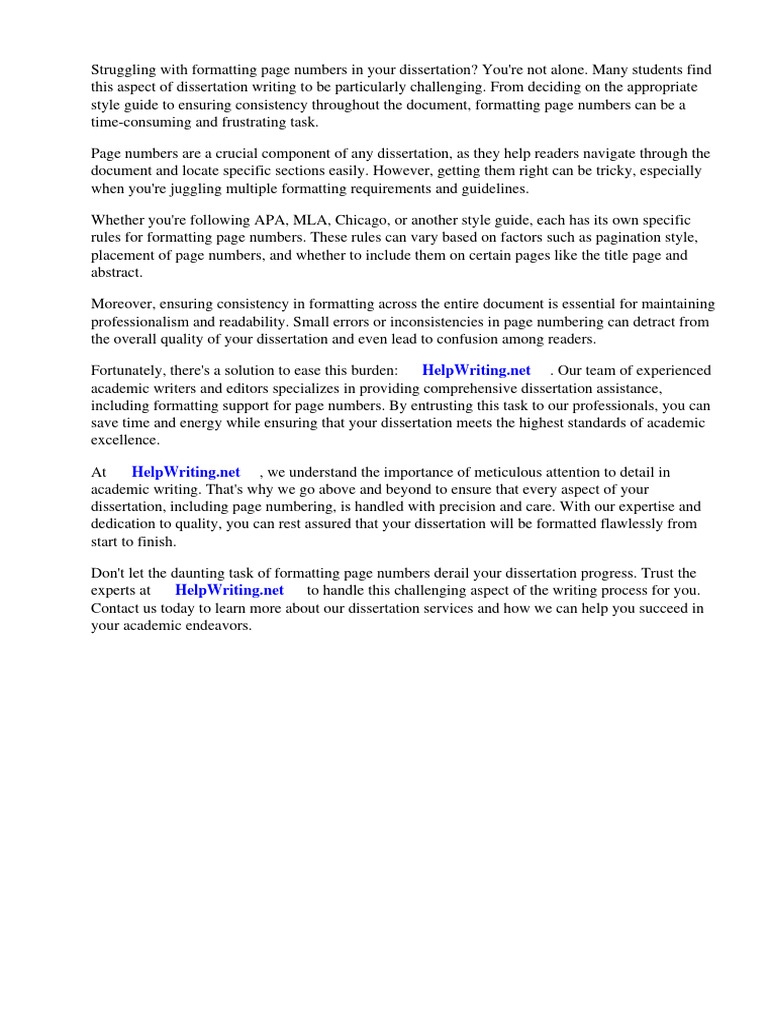 How To Format Page Numbers in A Dissertation | PDF | Thesis | Microsoft ...