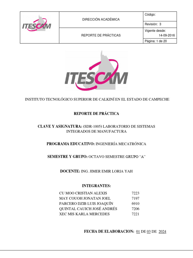 Reporte de Práctica EQ1 | PDF | Control numerico | Mecanizado