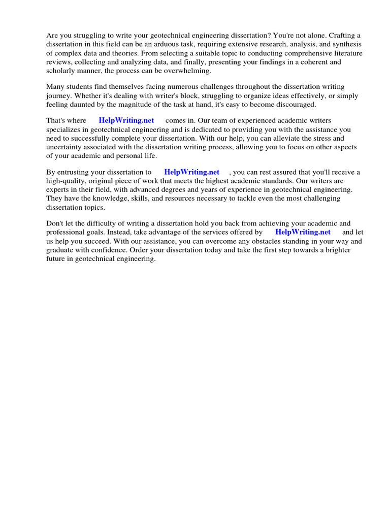 Geotechnical Engineering Dissertation Topics | PDF | Geotechnical ...