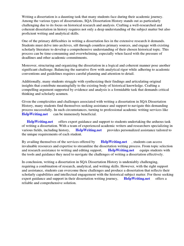 Sqa Dissertation History | PDF | Thesis | Citation