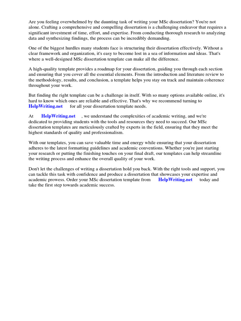 MSC Dissertation Template | PDF | Thesis | Qualitative Research