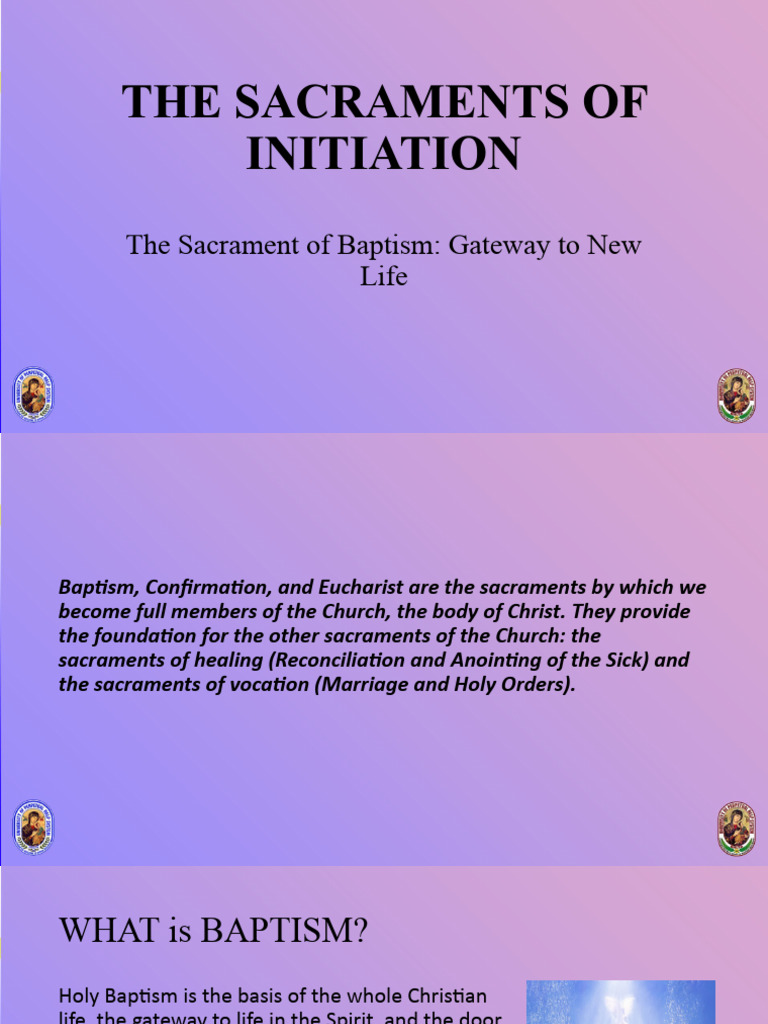 The Sacrament of Baptism | PDF | Baptism | Catholic Church