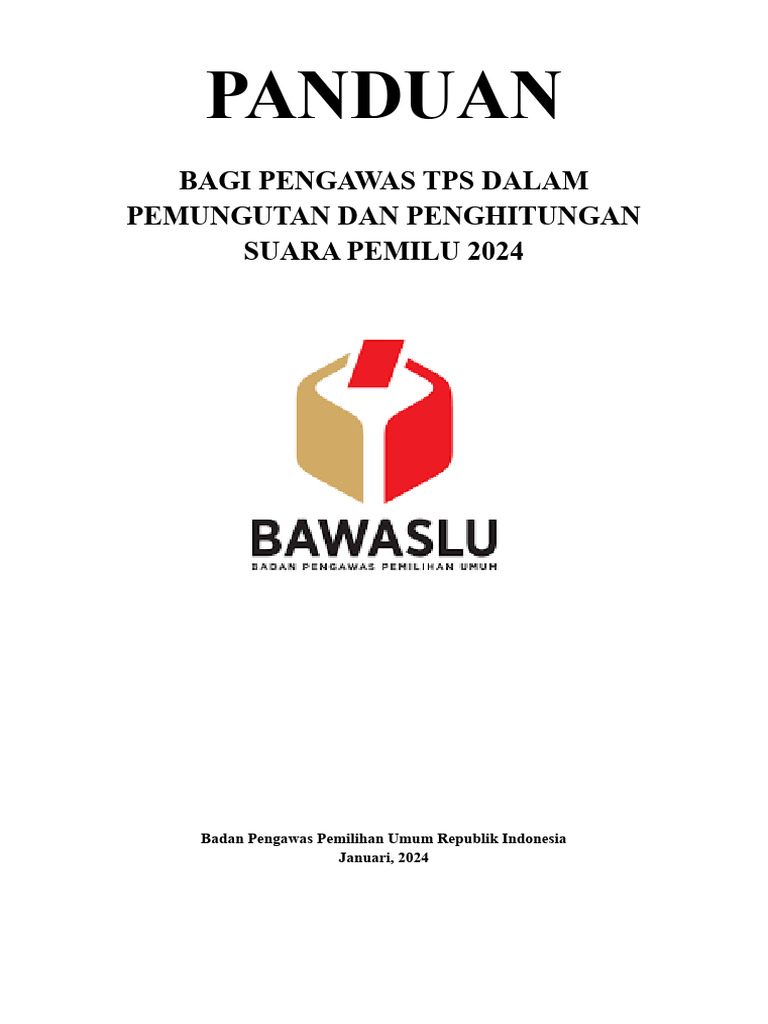 Panduan Pengawas TPS Pemilu 2024 | PDF | Ilmu Sosial | Hukum