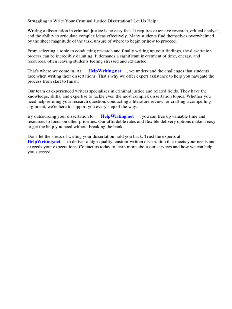 Dissertation Ideas Criminal Justice | PDF | Crimes | Crime & Violence