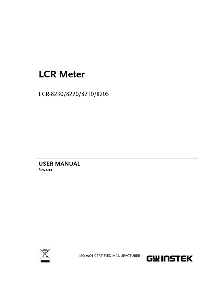 LCR-8200 User Manual | PDF | Electrical Connector | Cursor (User Interface)