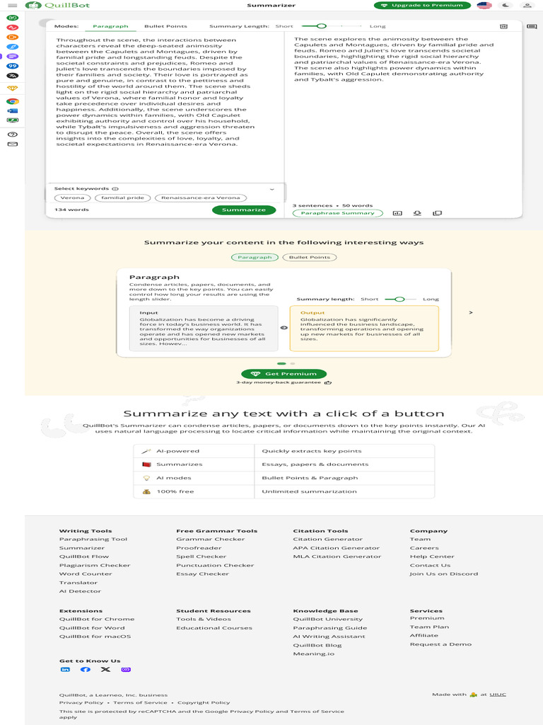 Text Summarizer QuillBot AI 19 | PDF | Characters In Romeo And Juliet ...