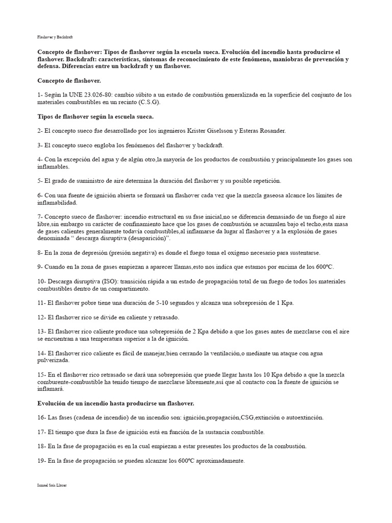 Flashover y Backdraft 1 | PDF