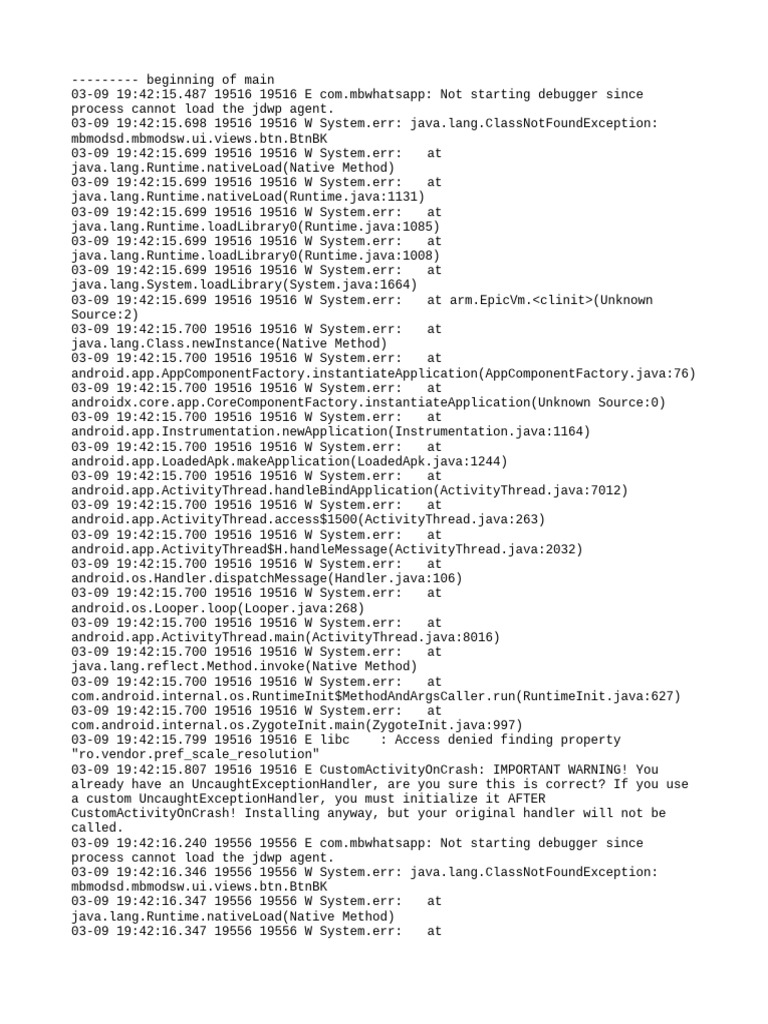 WhatsApp Debugging Errors and Warnings | PDF | Java (Programming Language) | Mobile App