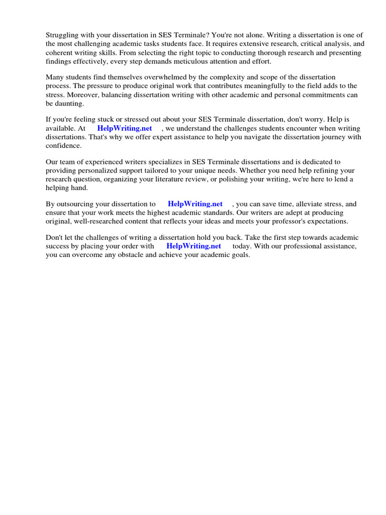 Dissertation Ses Terminale | PDF | Thesis | Refinancing