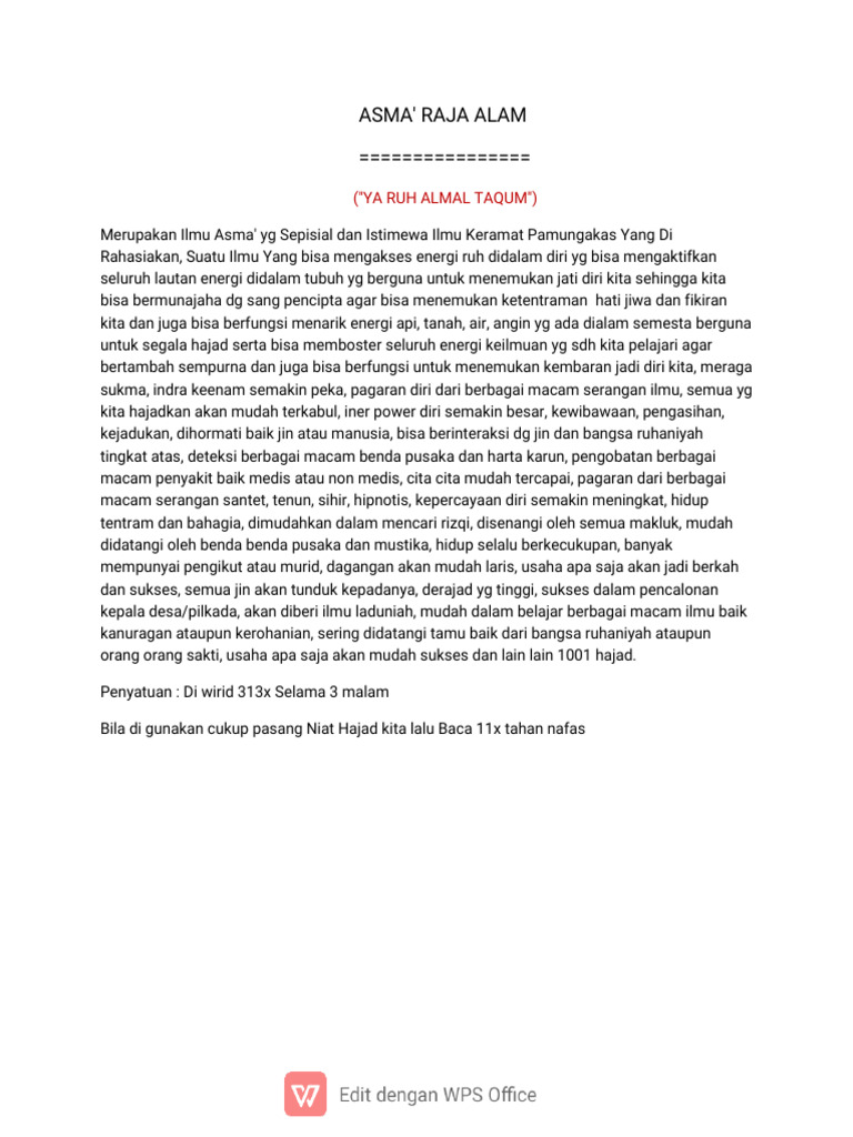 Asma' Raja Alam | PDF