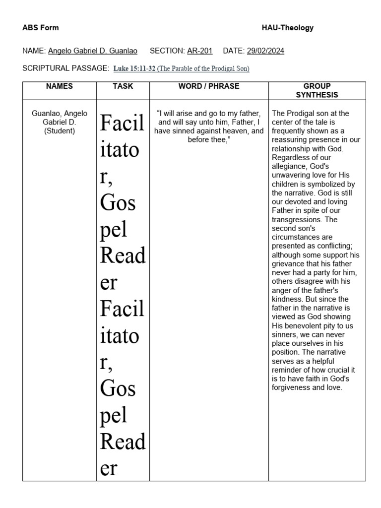 @HomeWithAnAngel Guanlao AR201 | PDF | Theology | Christian Belief And Doctrine