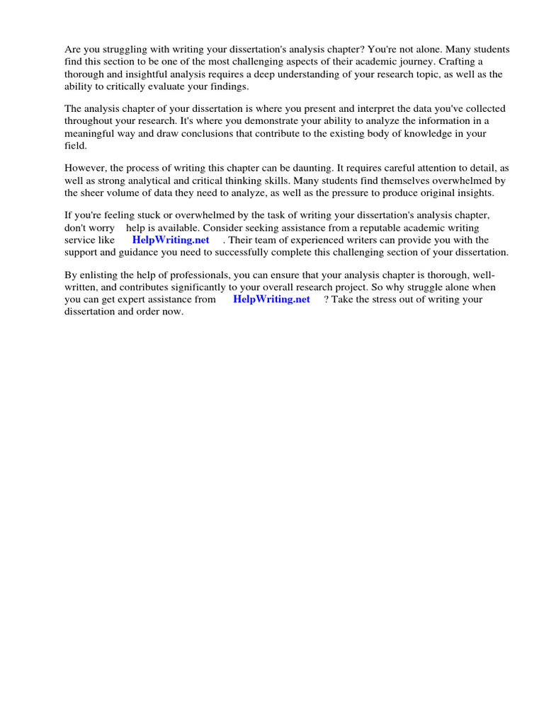 How To Write Dissertation Analysis Chapter | PDF How To Write Dissertation Analysis Chapter | PDF