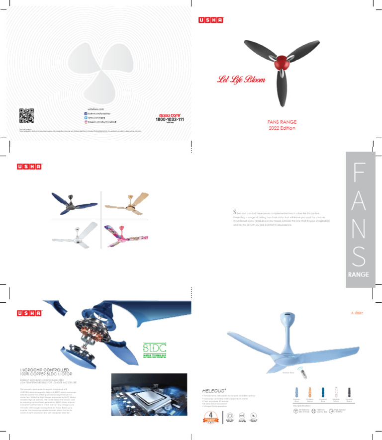 Usha Fans Brochure | PDF | Paint | Power Inverter