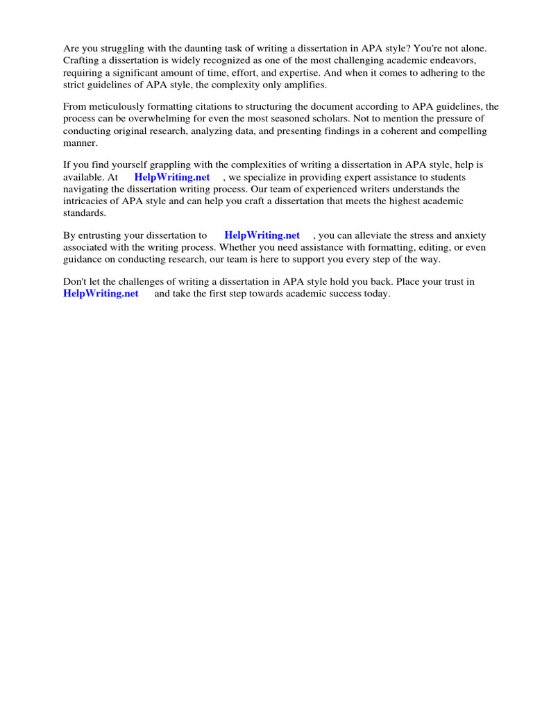 Writing A Dissertation Apa Style Download Free Pdf Apa Style Thesis
