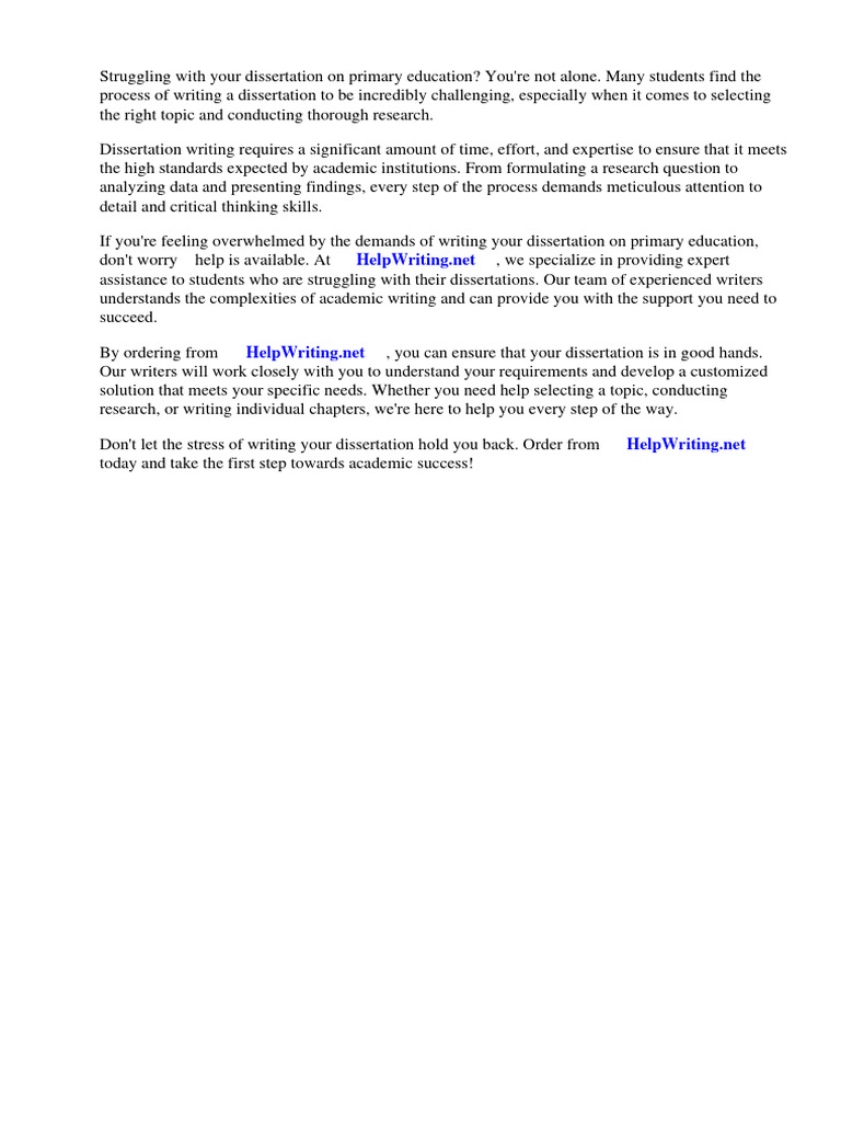 Dissertation Topics Primary Education | PDF | Career & Growth | Wellness