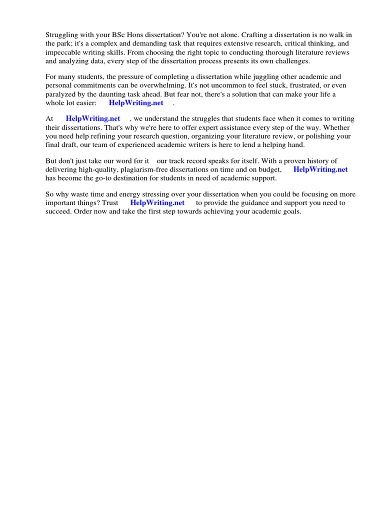 BSC Hons Dissertation Examples | PDF | Thesis | Occupational Burnout