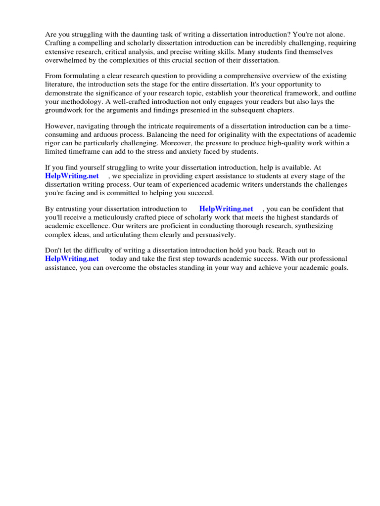 An Example Dissertation Introduction | PDF | Thesis | Essays