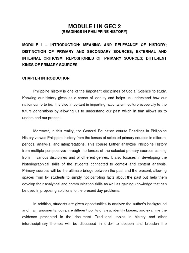 GEC 2 CHAPTER 1 | PDF | Authentication | Primary Sources