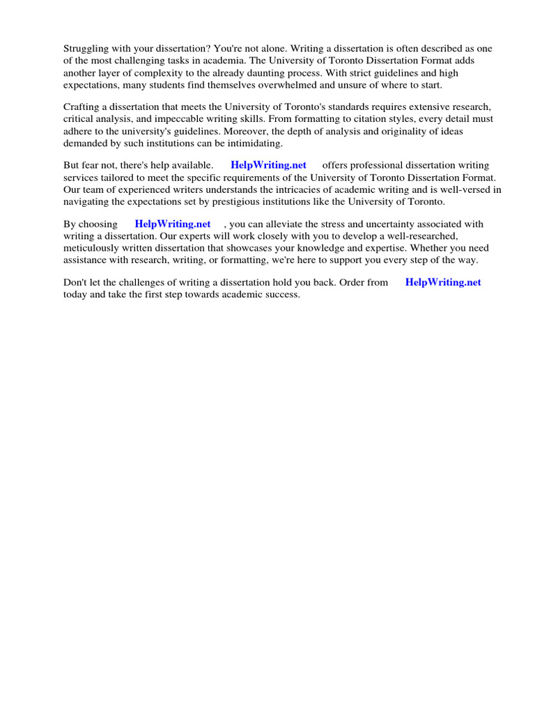 University Toronto Dissertation Format | PDF | Thesis | Expert