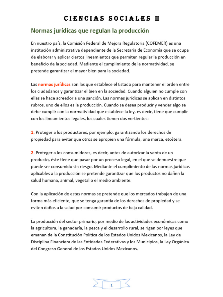 Normas Juridicas que Regulan la Producción | PDF | Calidad (comercial ...