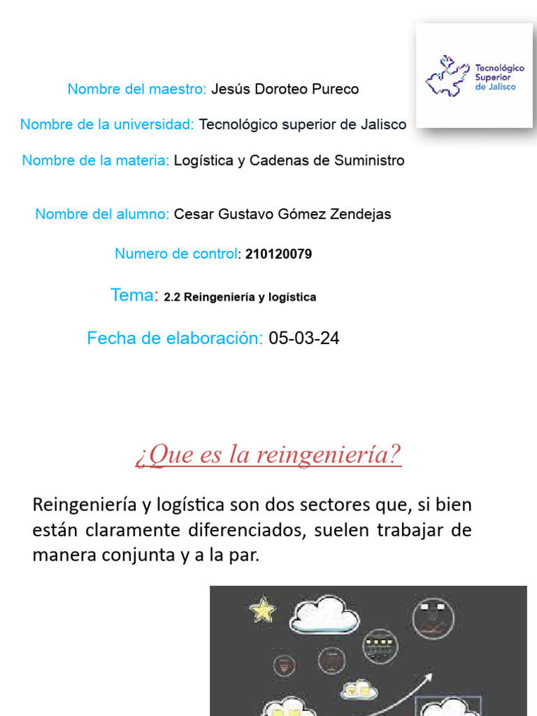 2.2. Reingeniería y Logística Gomez Zendejas Cesar Gustavo | PDF