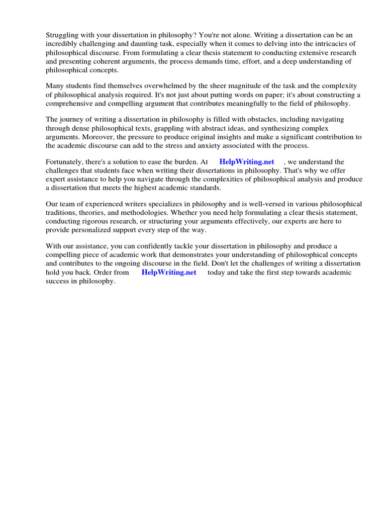 Expert Help for Philosophy Dissertations | PDF | Thesis | Essays