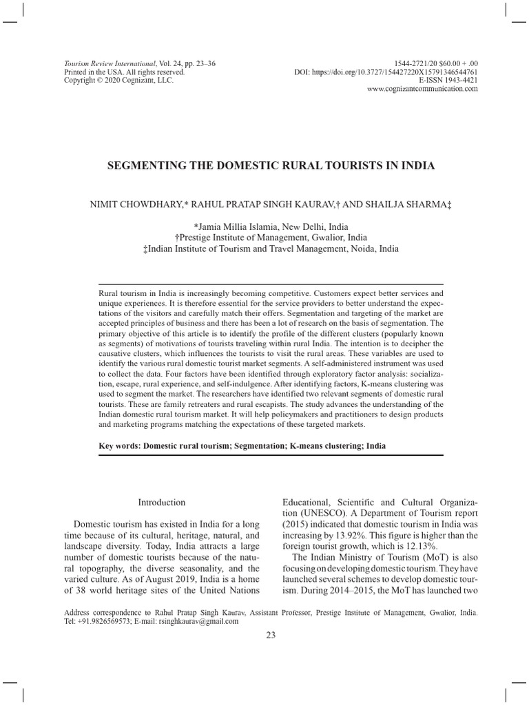 L13 TRI Rural Tourism | PDF | Tourism | Market Segmentation