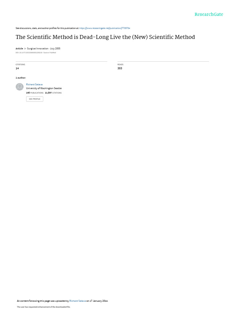 CR 3 The Scientific Method Is Dead-Long Live The New SC | PDF ...