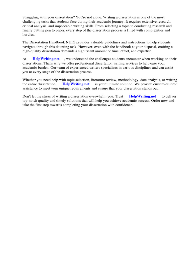 Dissertation Handbook Nuig | PDF | Thesis | Books