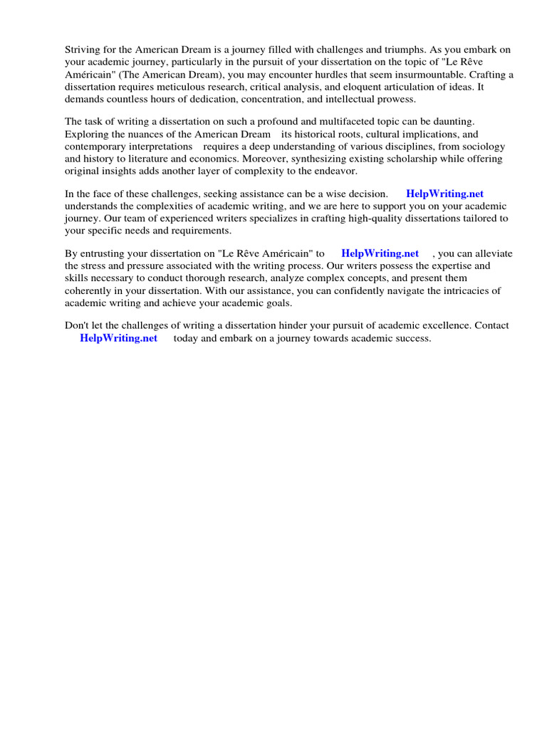 Dissertation Le Reve Americain | Download Free PDF | Nihilism | Scribd
