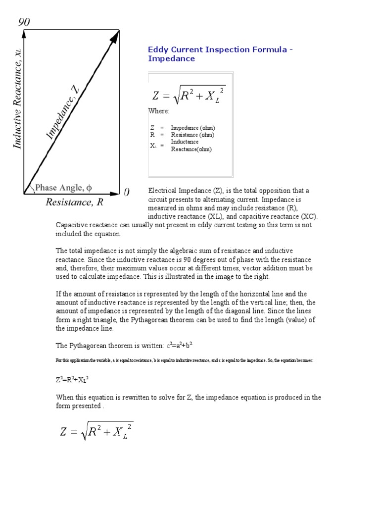 Eddy Current Inspection Formula | PDF | Electrical Impedance | Inductance